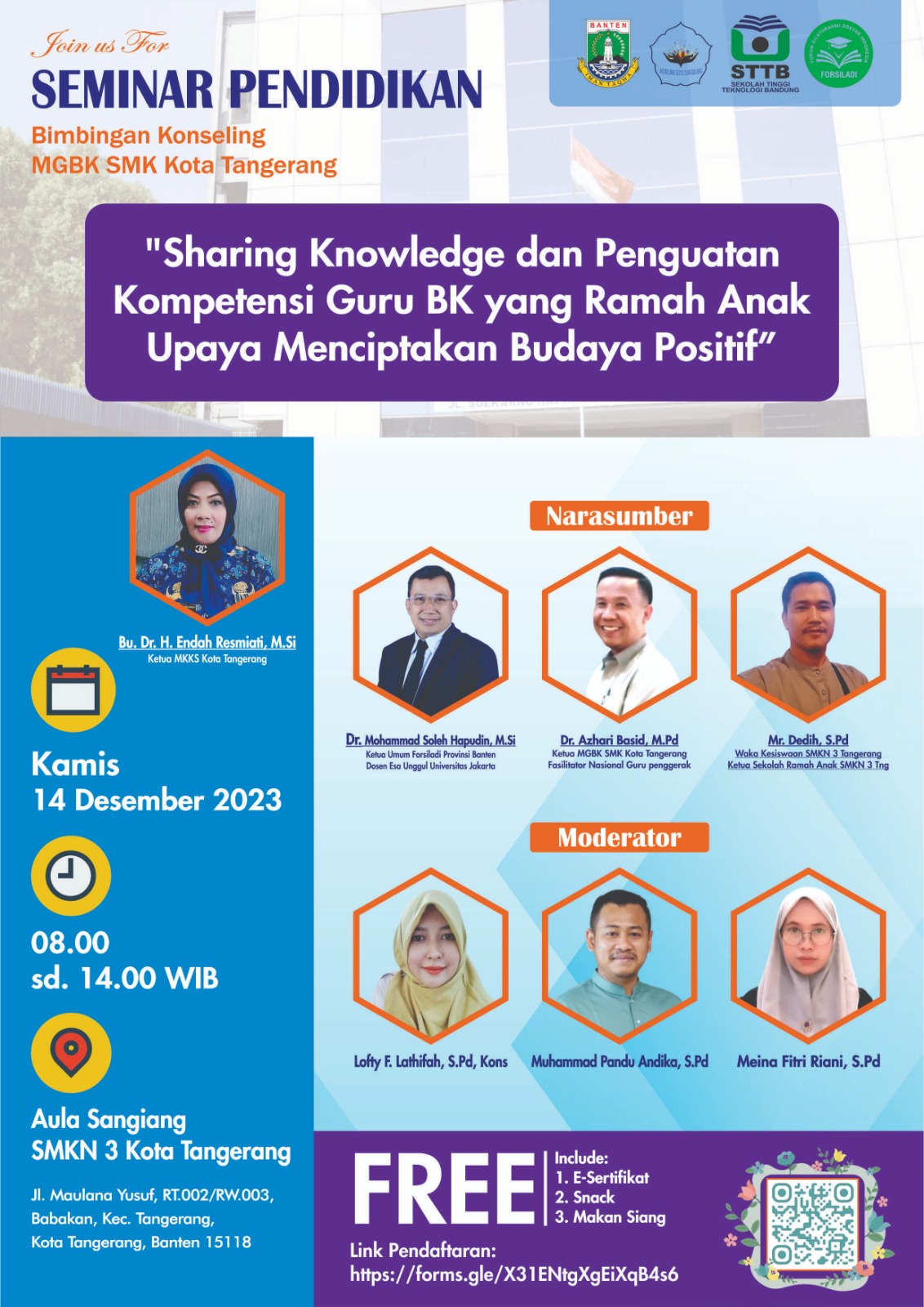 SEMINAR PENDIDIKAN " Sharing Knowledge dan Penguatan Kompetensi Guru BK ...